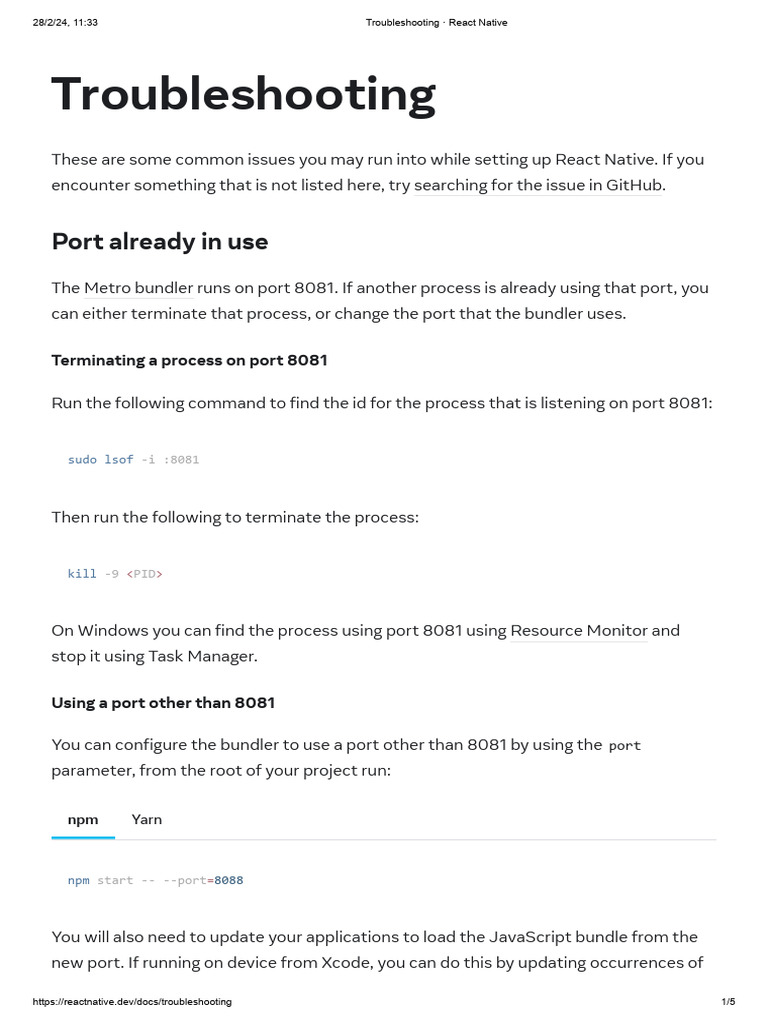 Troubleshooting React Native | PDF | Directory (Computing) | Computer File