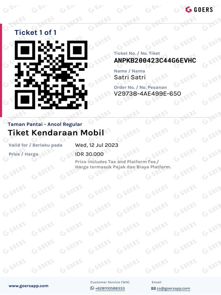 Tiket Mobil Ancol: Info & Syarat | PDF