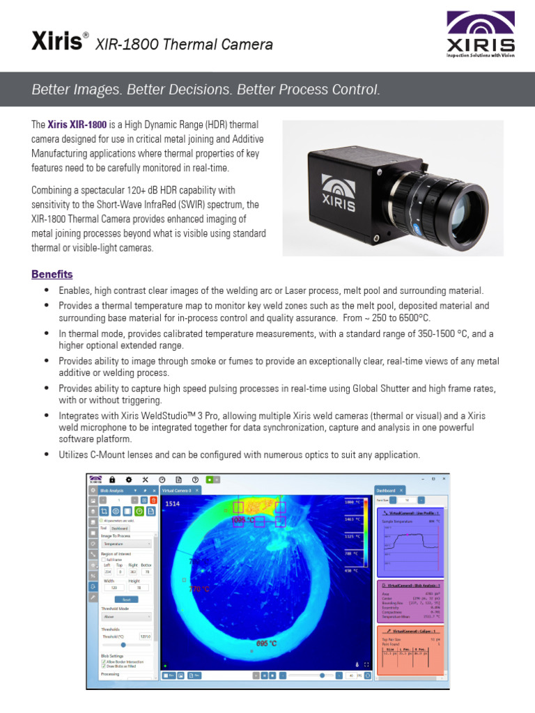 Xiris XIR-1800 - Datasheet - 20230828 | PDF | Camera | Infrared