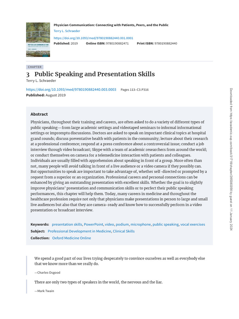 Public Speaking and Presentation Skills - Book and Article | PDF ...