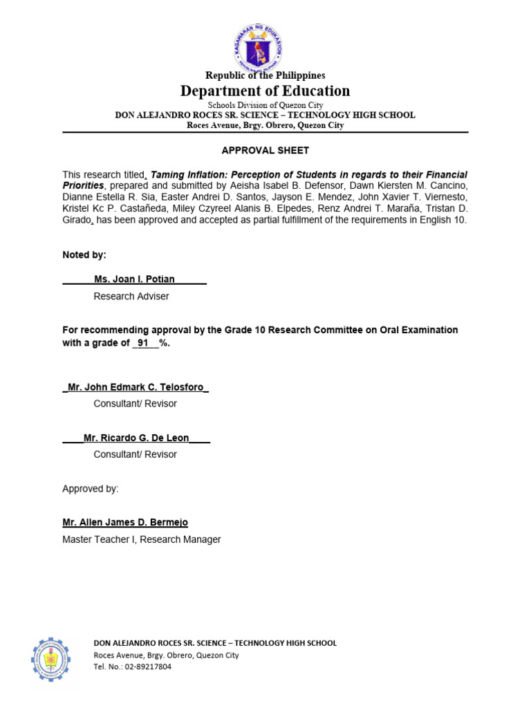 Title Approval Sheet - UPDATED | PDF