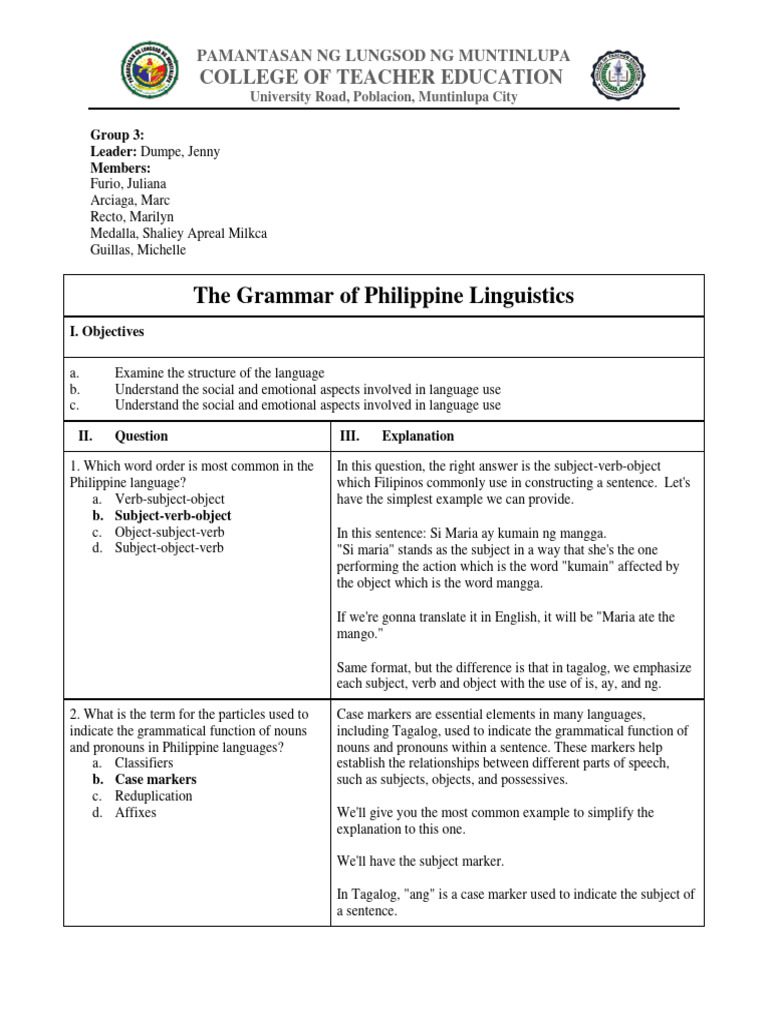 Group 3-The - Grammar - of - Philippine - Linguistics | PDF ...