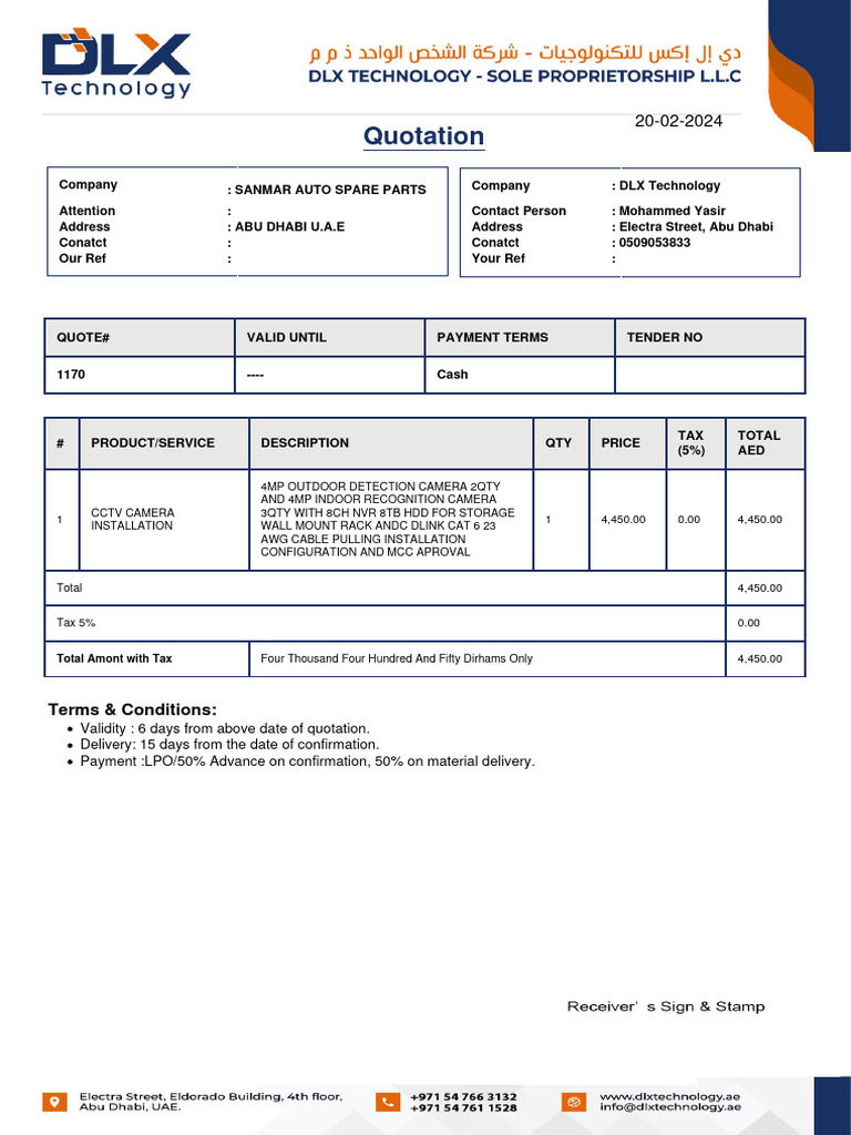 Quotation No 1170 Sanmar Auto Spare Parts | PDF
