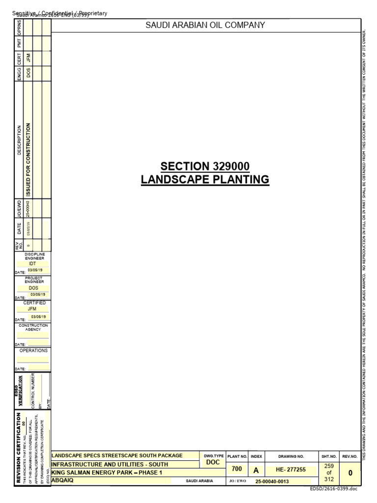 Landscape Planting Specification Pdf Fertilizer Soil