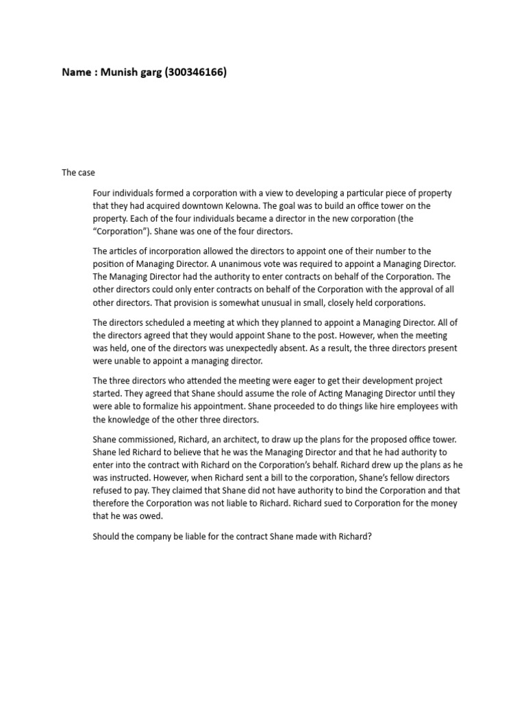 Shane Case | PDF | Common Law | Private Law