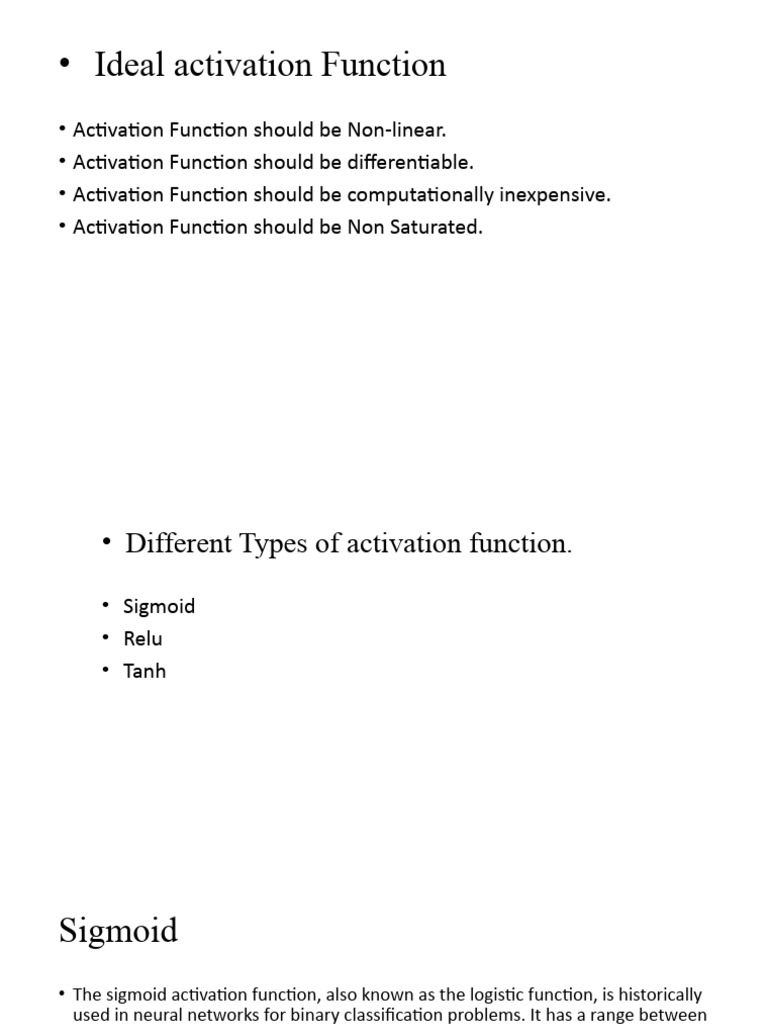 Activation Function | PDF