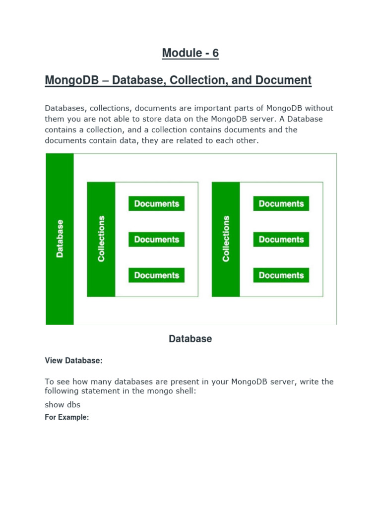 Module - 6 | PDF | Mongo Db | Databases