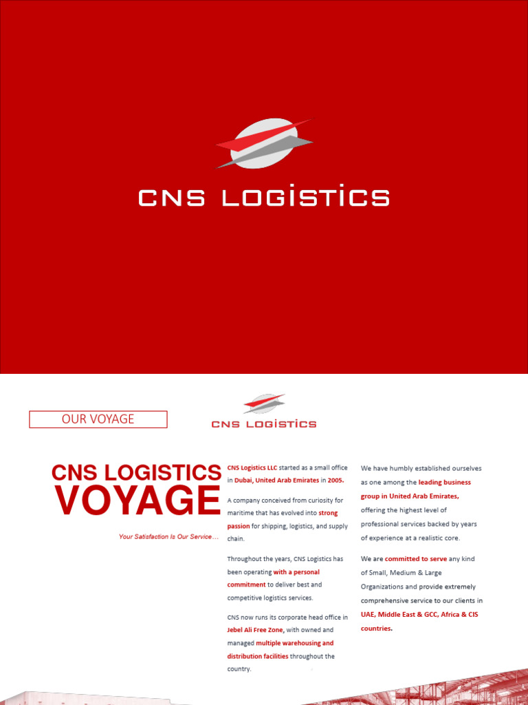 CNS Logistics Company Profile | PDF | Logistics | Warehouse