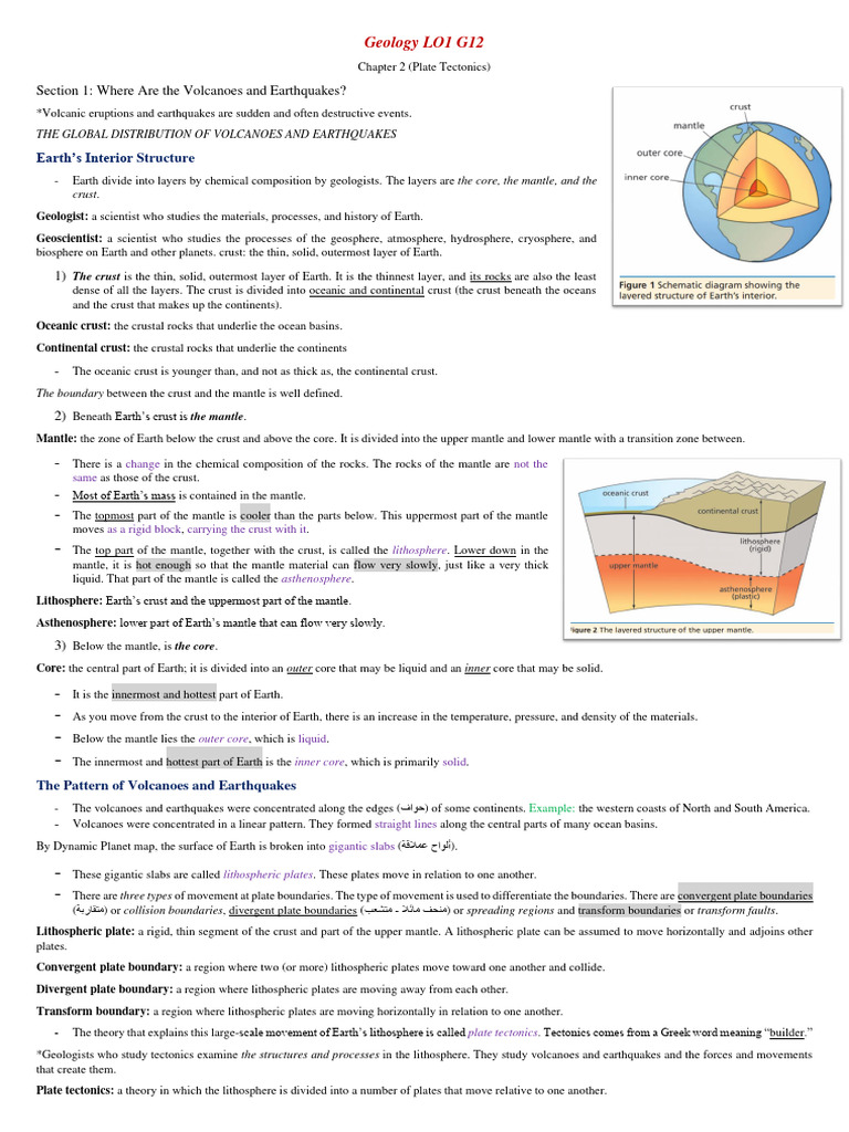 Geology LO1 G12 | PDF | Plate Tectonics | Volcano