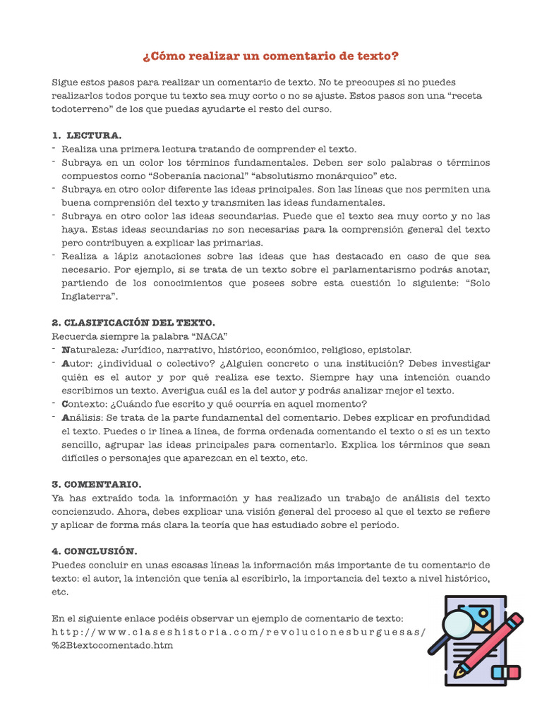 Cómo Realizar Un Comentario de Texto | PDF