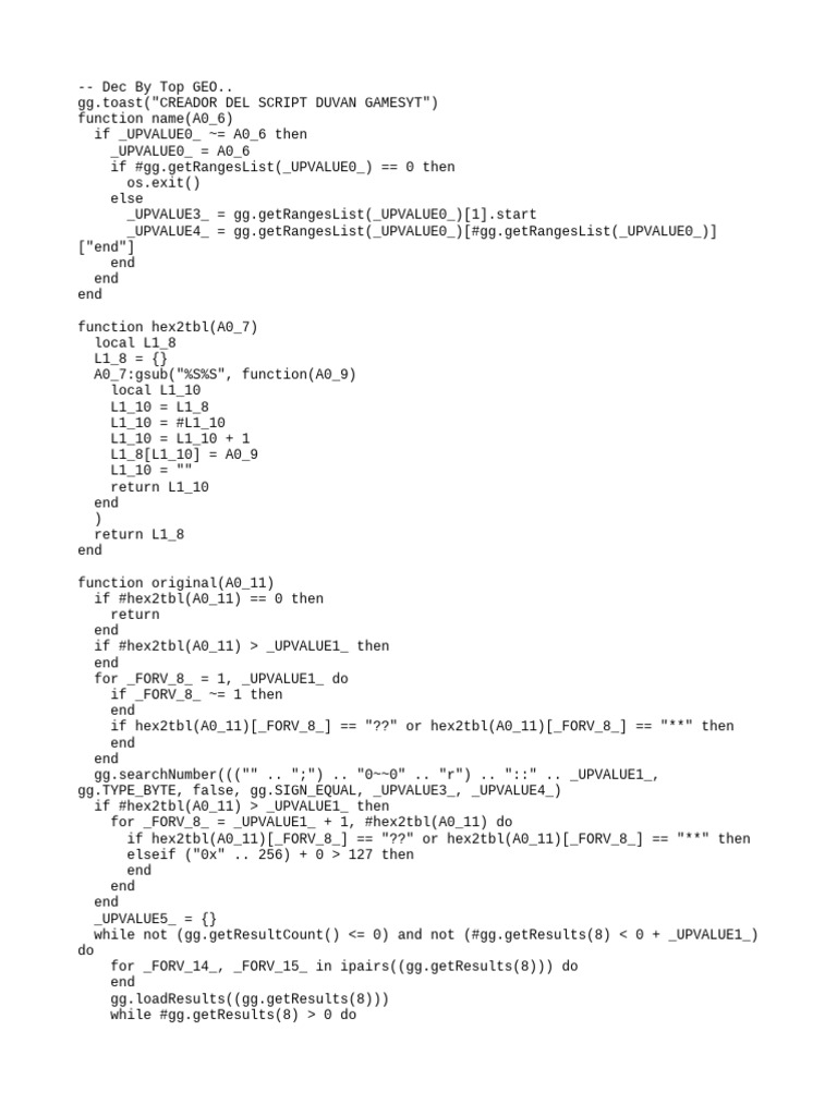 Free Fire Script (By DUVAN) .Dec - Lua | Download Free PDF | Data | Computer Programming