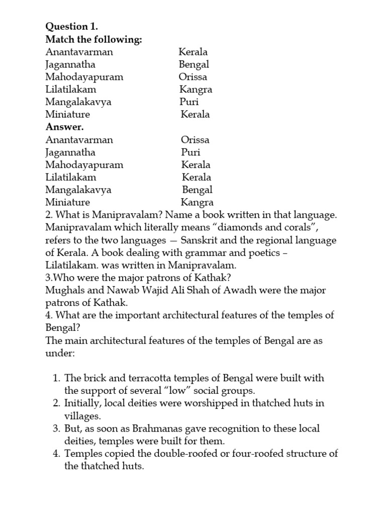 His Class 6 CH 9 The Making of Regional Cultures | PDF | Bengal