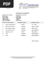 COA-70770L4C25-412342801GW Finar HCL | PDF | Hydrochloric Acid | Chlorine