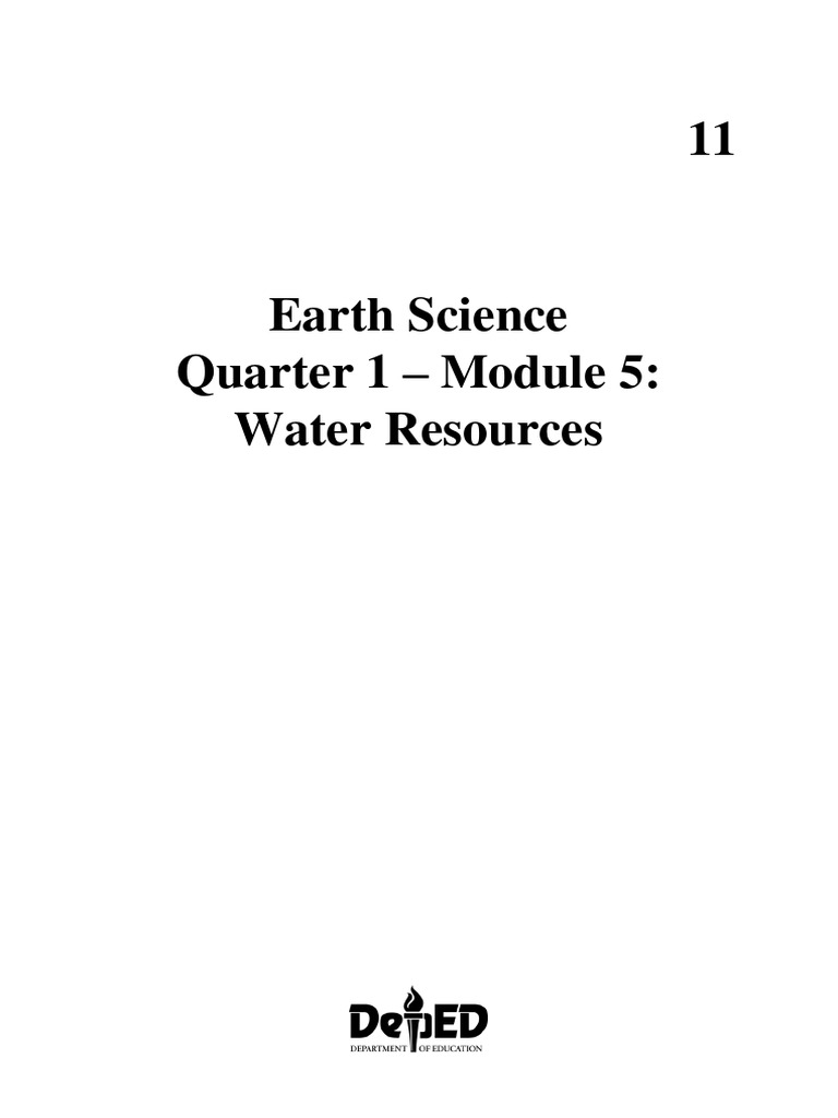Earth-Science11 Q1 Module-5 Teachermade Week5 | PDF | Water | Oceans