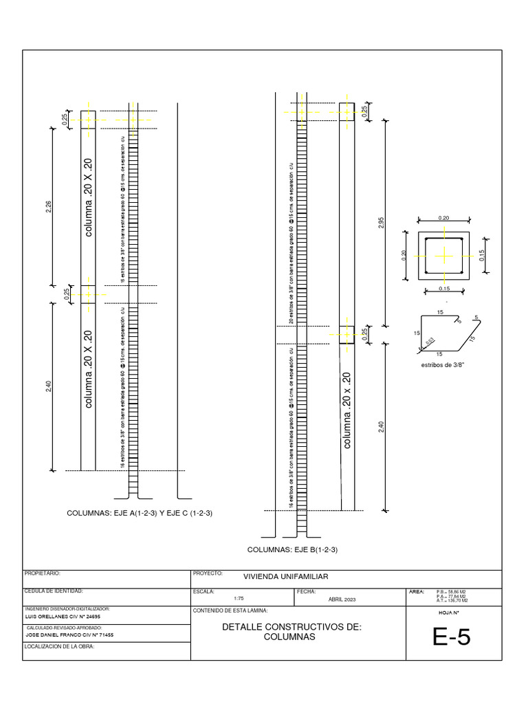 Proyecto Tomhause Modelo 1 - Recover-Model DETALLE DE COLUMNAS | PDF