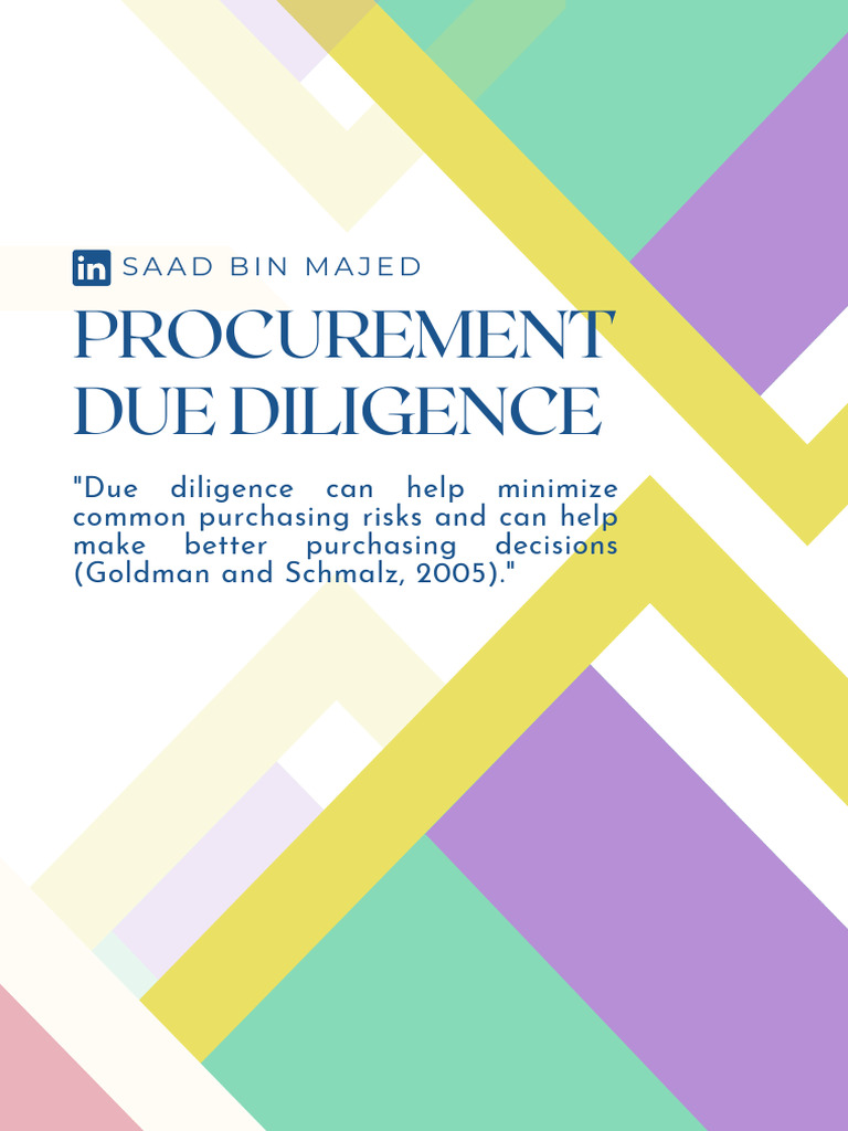Procurement Due Diligence 2 Pdf Procurement Supply Chain