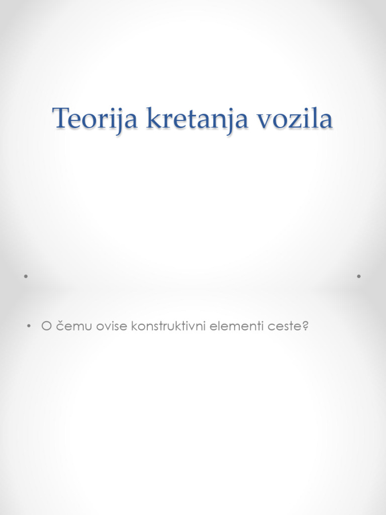 Teorija Kretanja Vozila | PDF