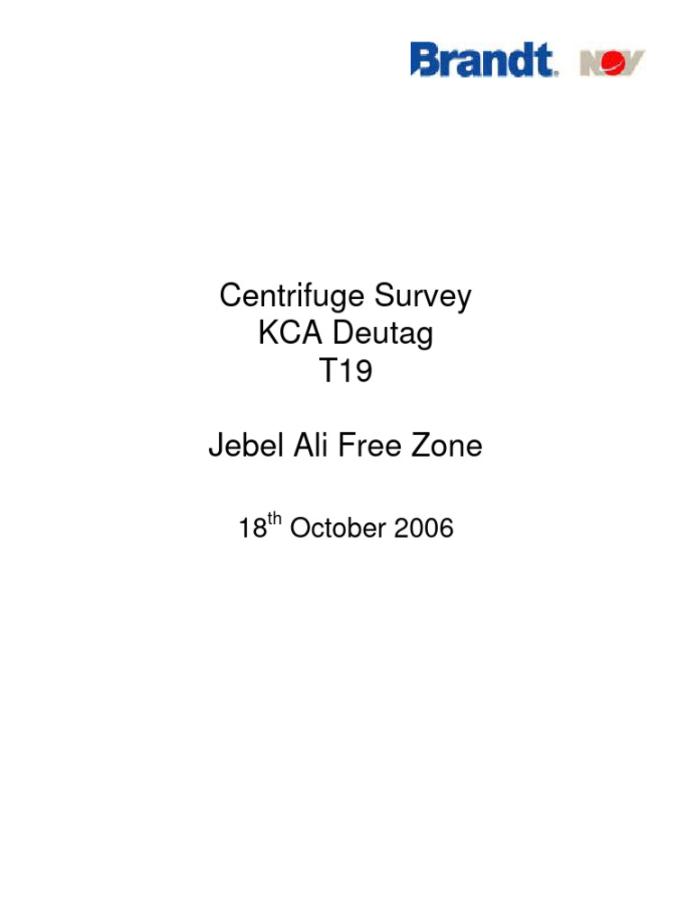 KCA T19 Centrifuge Survey | PDF | Pump | Machines