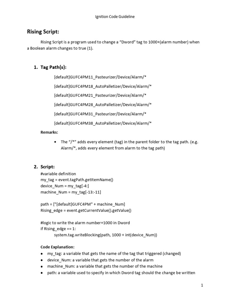 Ignition Code Guideline Pdf Control Flow Boolean Data Type