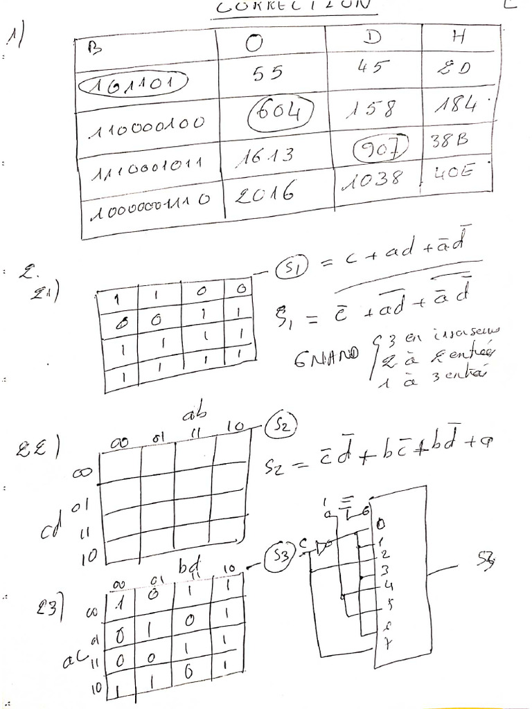 Correction Du Devoir D'électronique Numérique | PDF