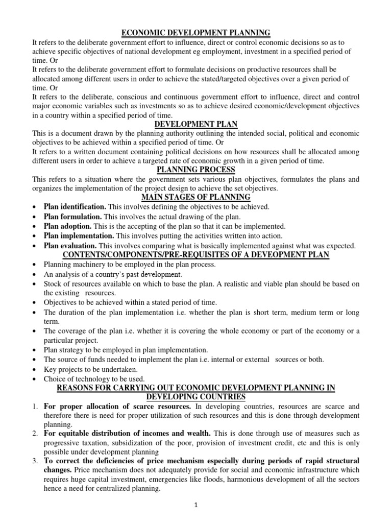 Economic Development Planning | PDF | Taxes | Economic Growth