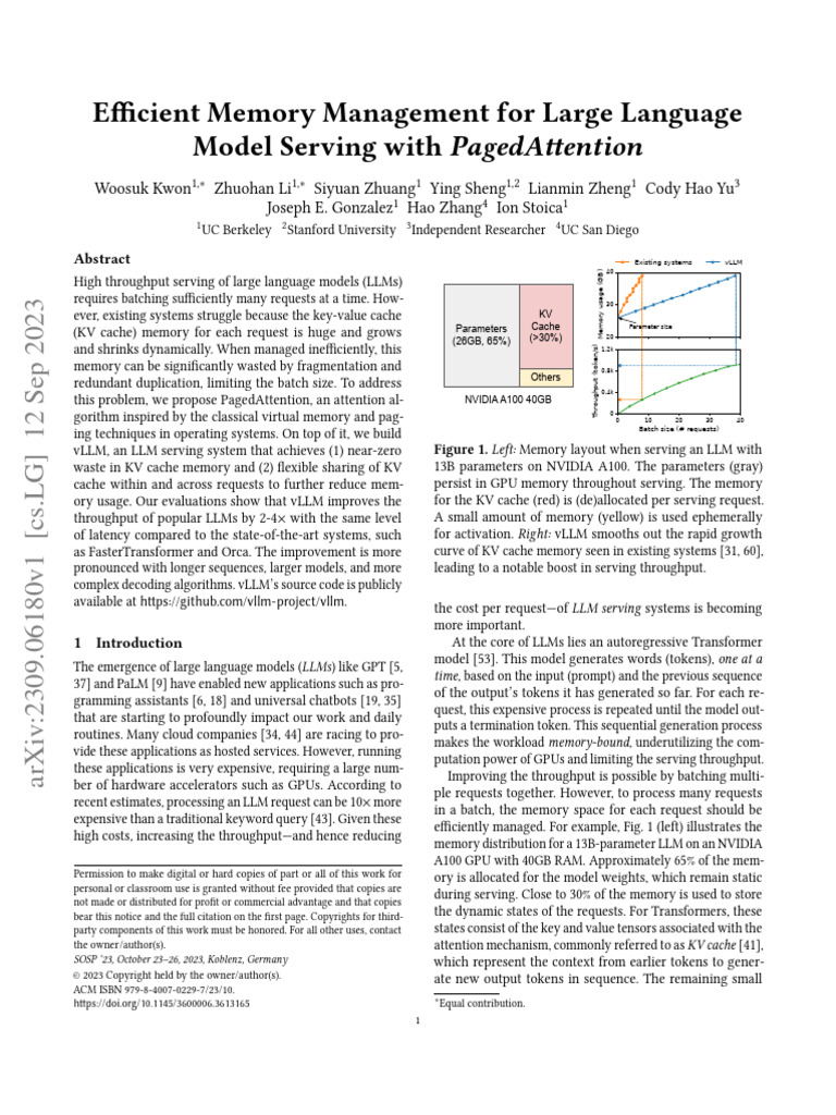 Efficient Memory Management For LLM Model Serving With Paged Attention ... Efficient Memory Management For LLM Model Serving With Paged Attention ...