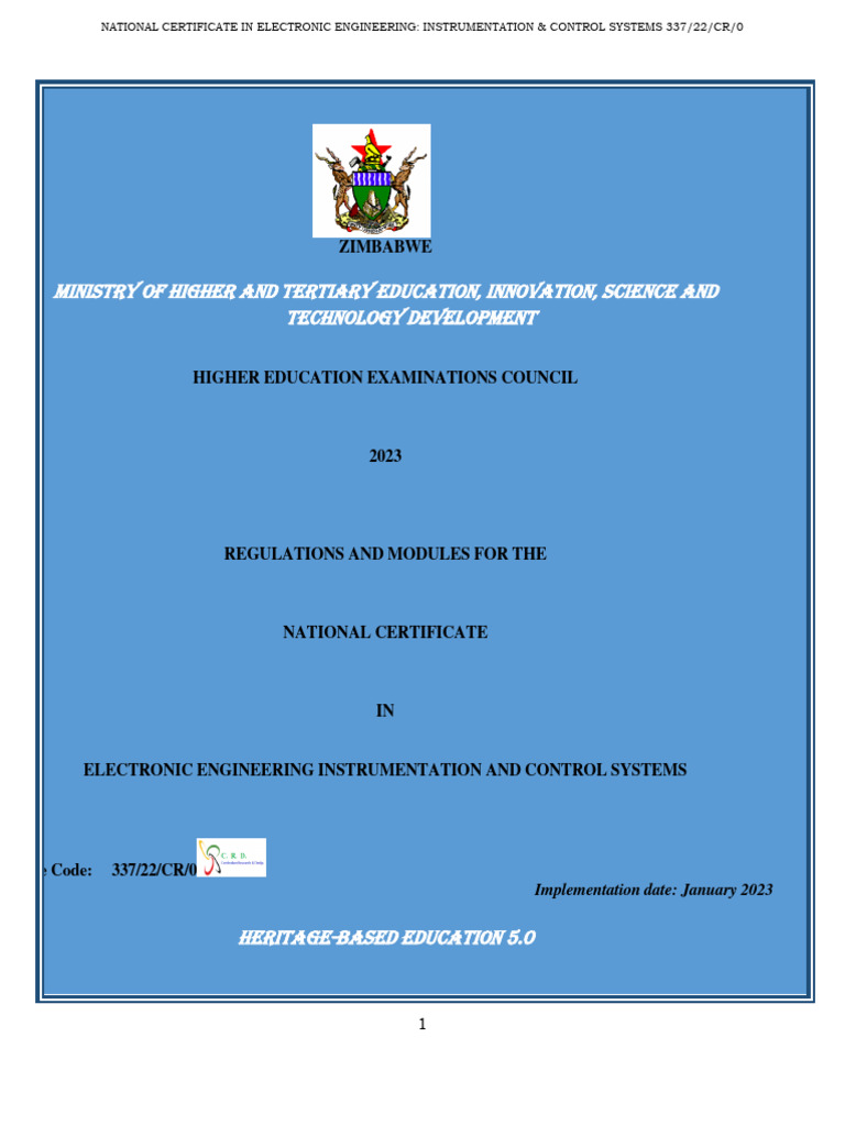 NC Electronic Eng. Instrumentation and Control Modules 2022 | PDF ...