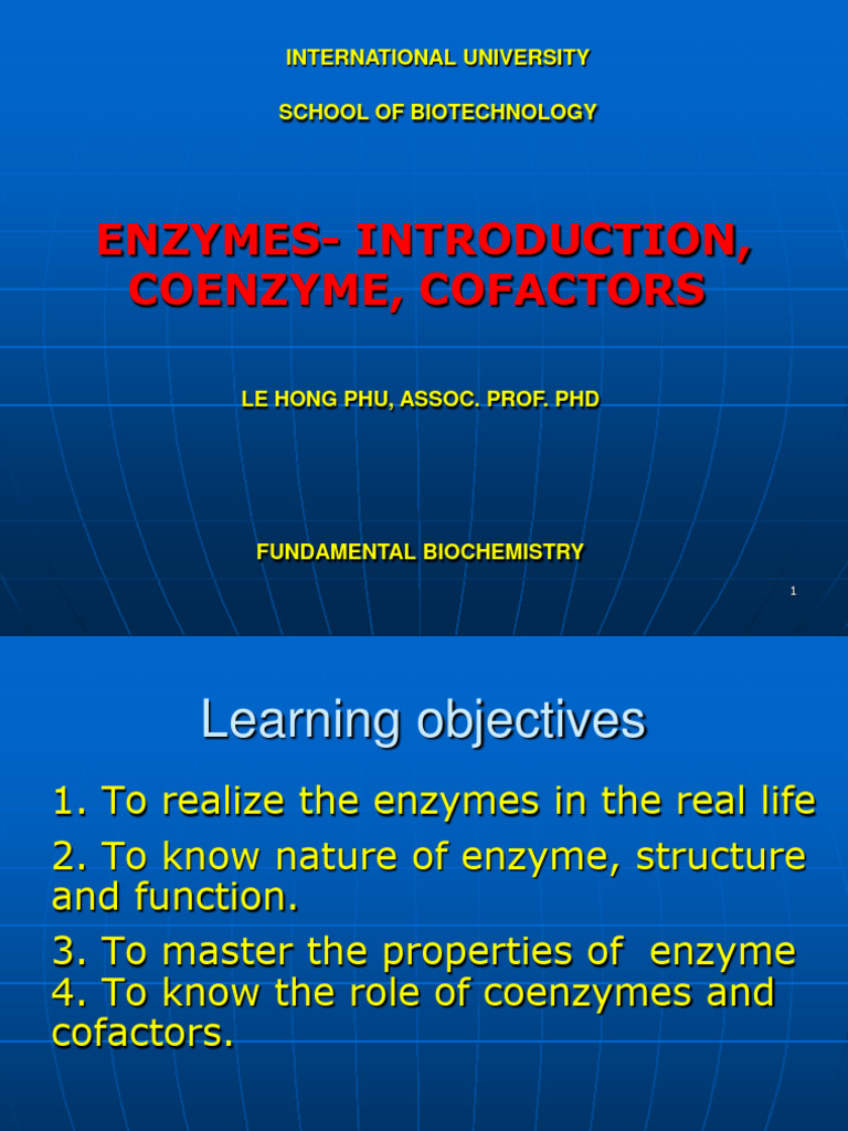 Lecture 1-Enzymes - Introduction, Coenzyme, Cofactors | PDF | Active Site | Enzyme