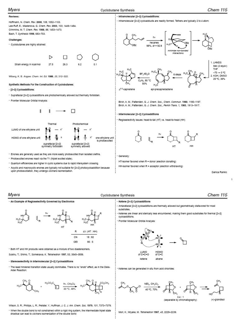 29 Cyclobutane Synthesis | PDF | Chemistry | Organic Chemistry