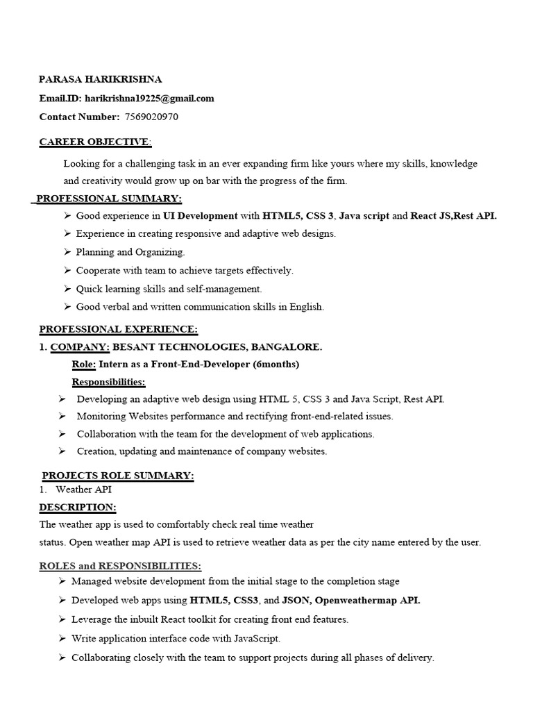 Hari - Frontend Developerrr | PDF | Java Script | Web Design