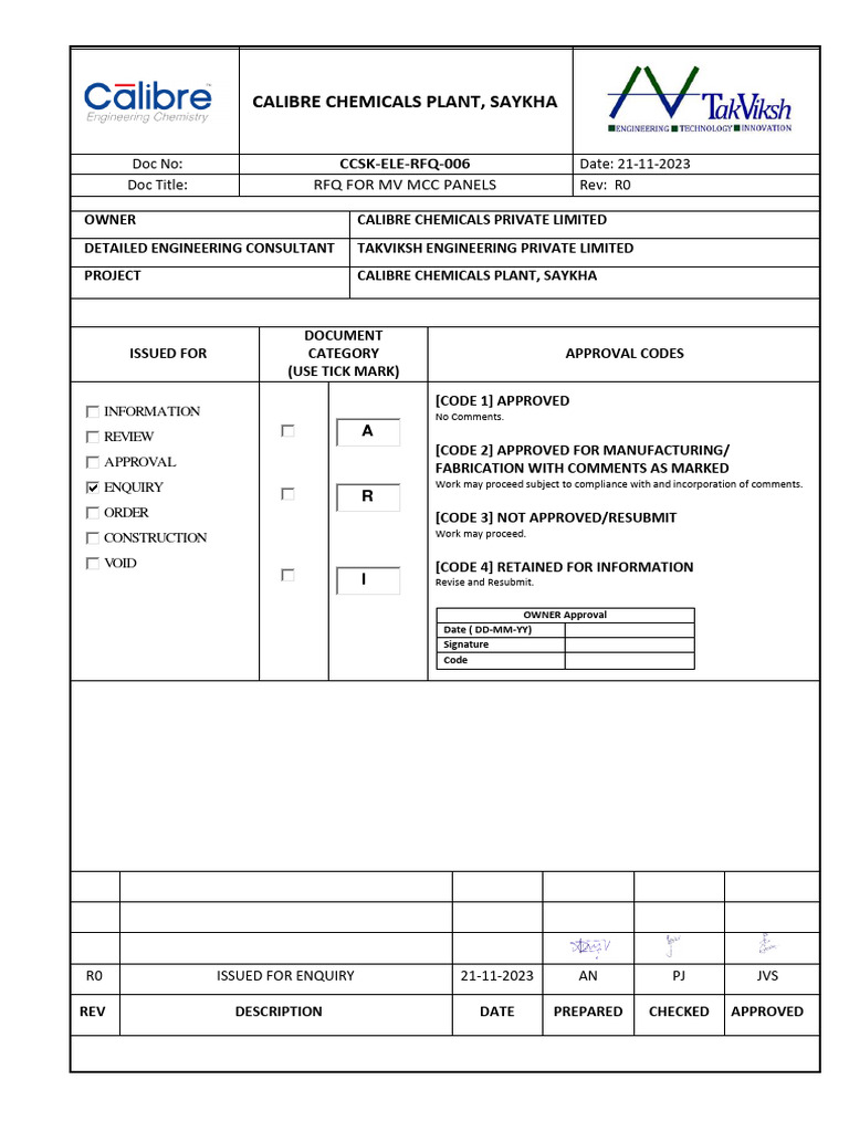 CCSK-ELE-SPC-006 - R0 - MCC Panels | PDF | Fuse (Electrical) | Relay