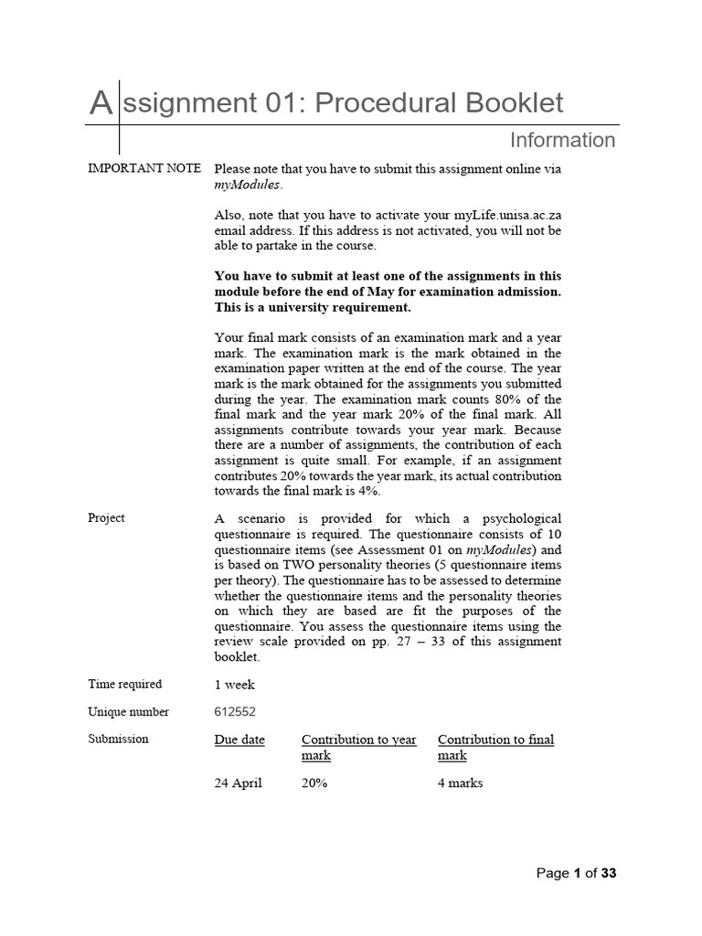 Assignment 01 Procedural Booklet | PDF | Self Actualization | Theory
