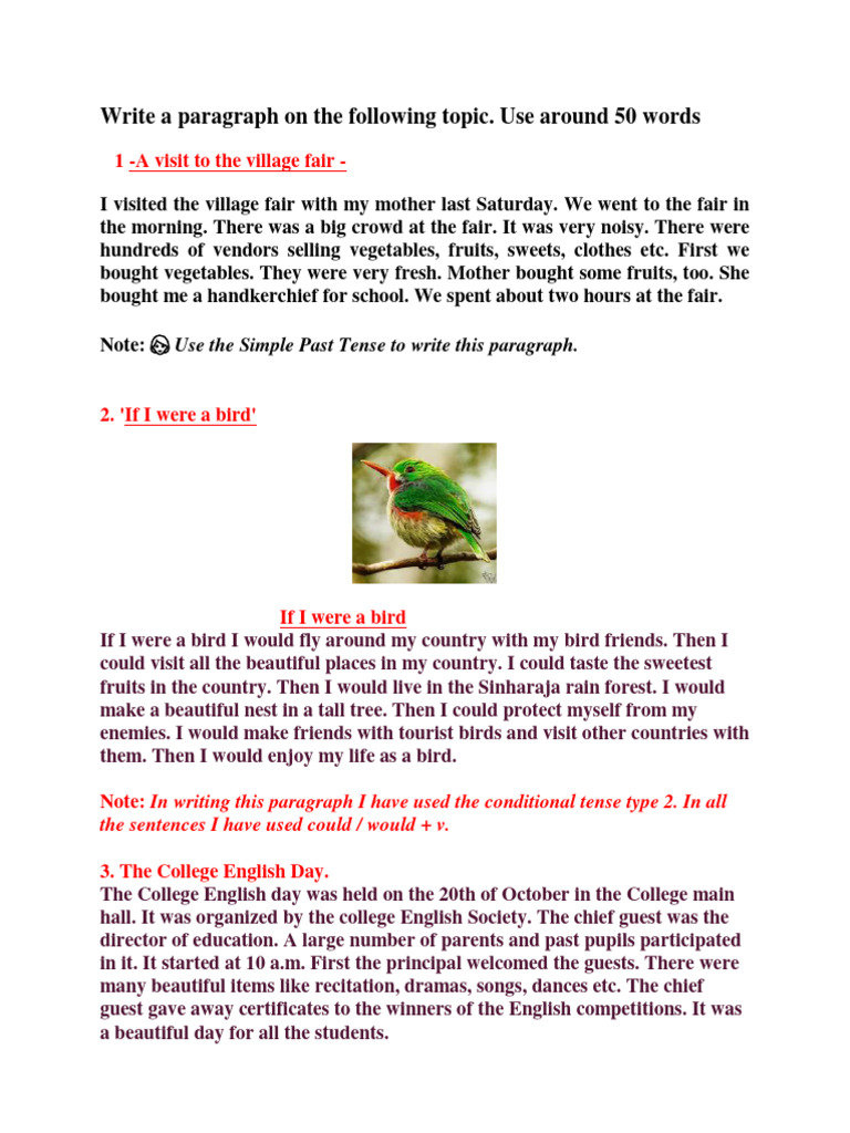 OL English - Sample Paragraphs | PDF