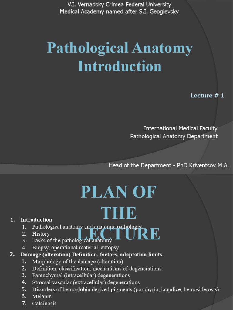 Prezentatsiya Na Temu Pathological Anatomy Department | PDF