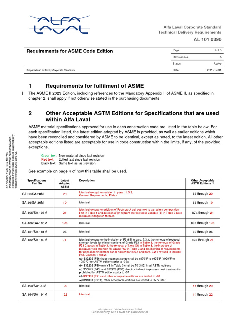 ASME 2023 - Differenze Con Asme 2021 | PDF | Specification (Technical ...
