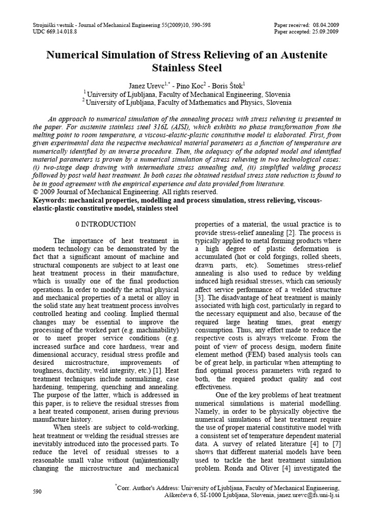 Austenitic Stress Relief | PDF | Heat Treating | Stress (Mechanics)