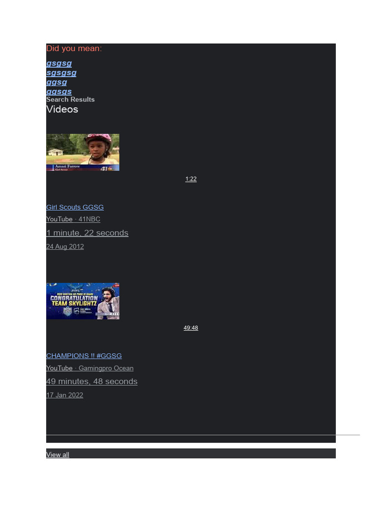 Videos: GSGSG SGSGSG GGSG Ggsgs | PDF