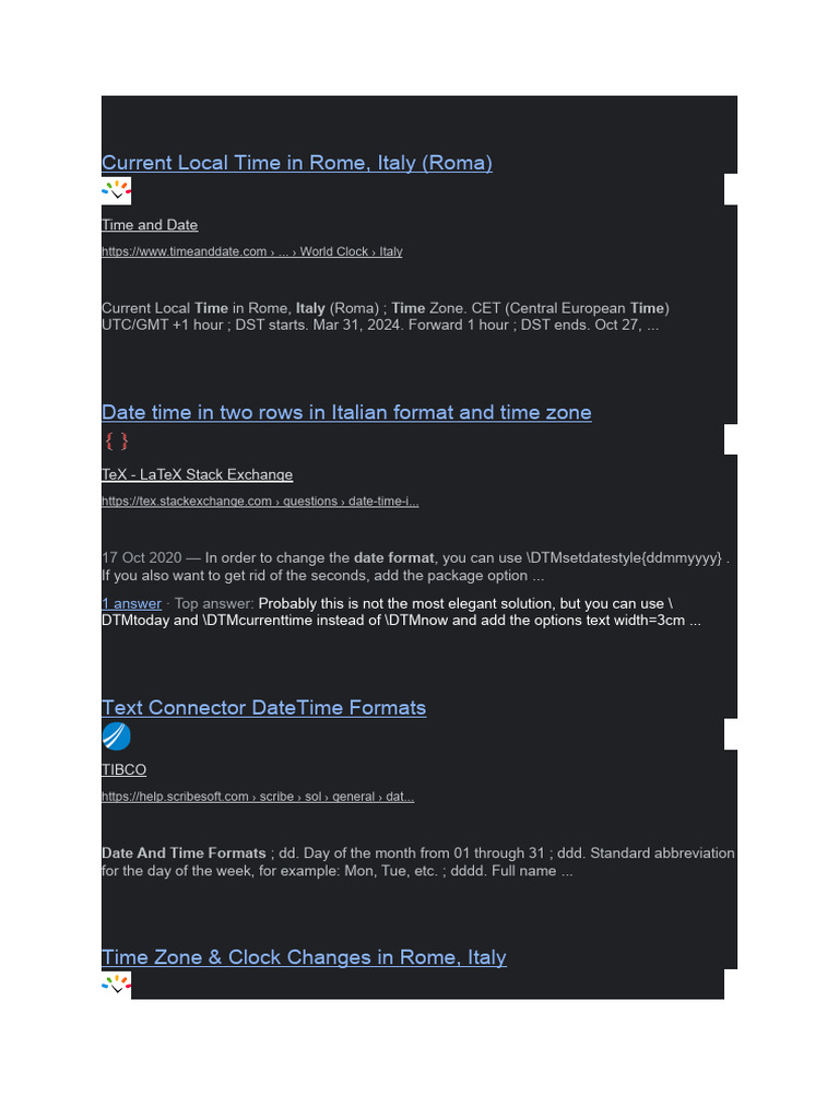 Current Local Time in Rome, Italy (Roma) | Download Free PDF ...