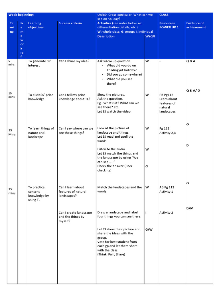 CLIL Lesson Plan (YL) | PDF | Learning | Education Theory