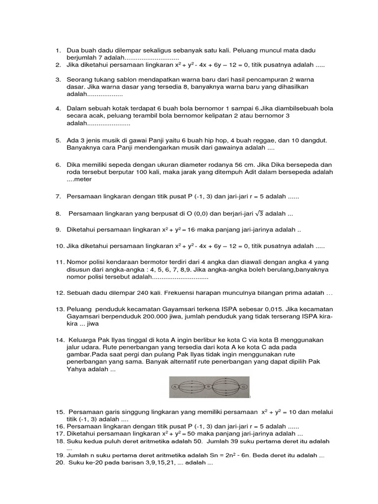 Latihan Soal Persiapan Pat | PDF