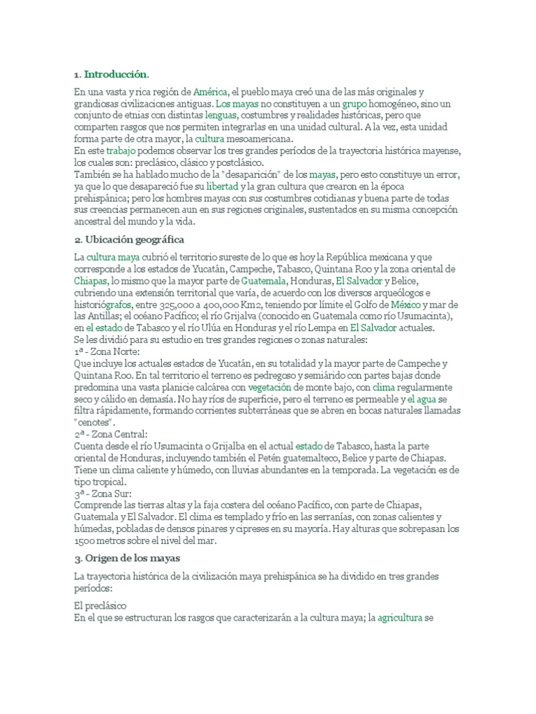 Monografia de Los Mayas | PDF | Civilización maya | Mesoamérica