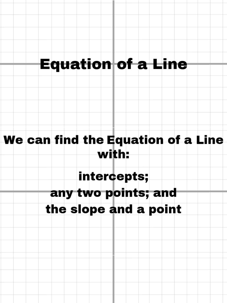How to Find the Equation of a Line | PDF
