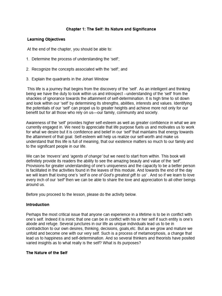 Gus Unit 1 | PDF | Self Concept | Self Esteem