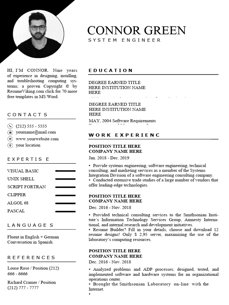 Resume Word Template 2 | PDF | Computer Programming | Computer Science