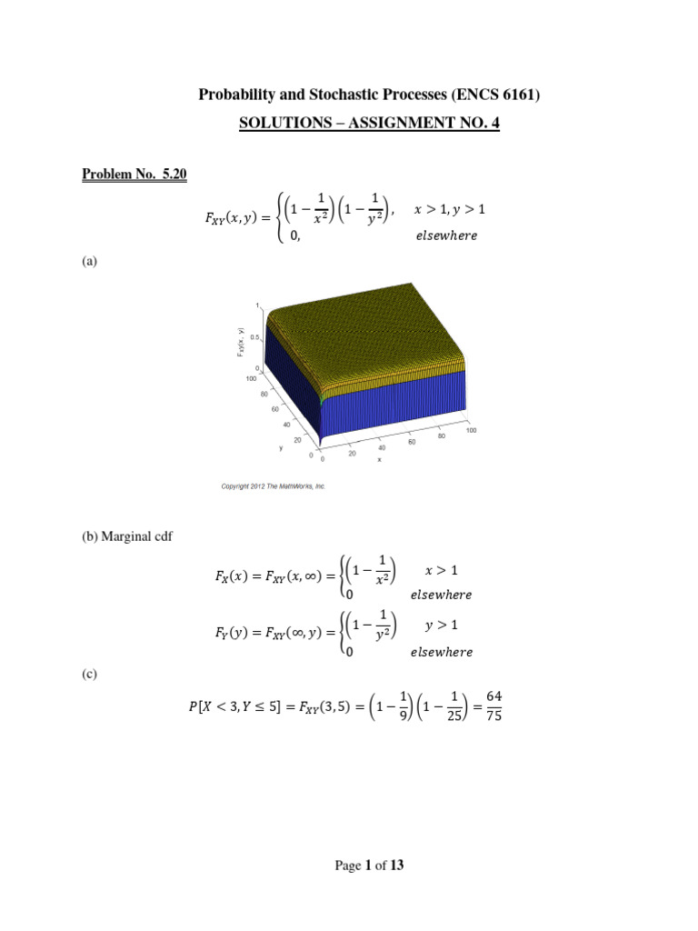 Probability Solutions for Assignment 4 | PDF | Measure Theory ...