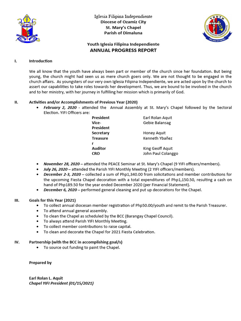 YIFI Progress Report 2020 | PDF