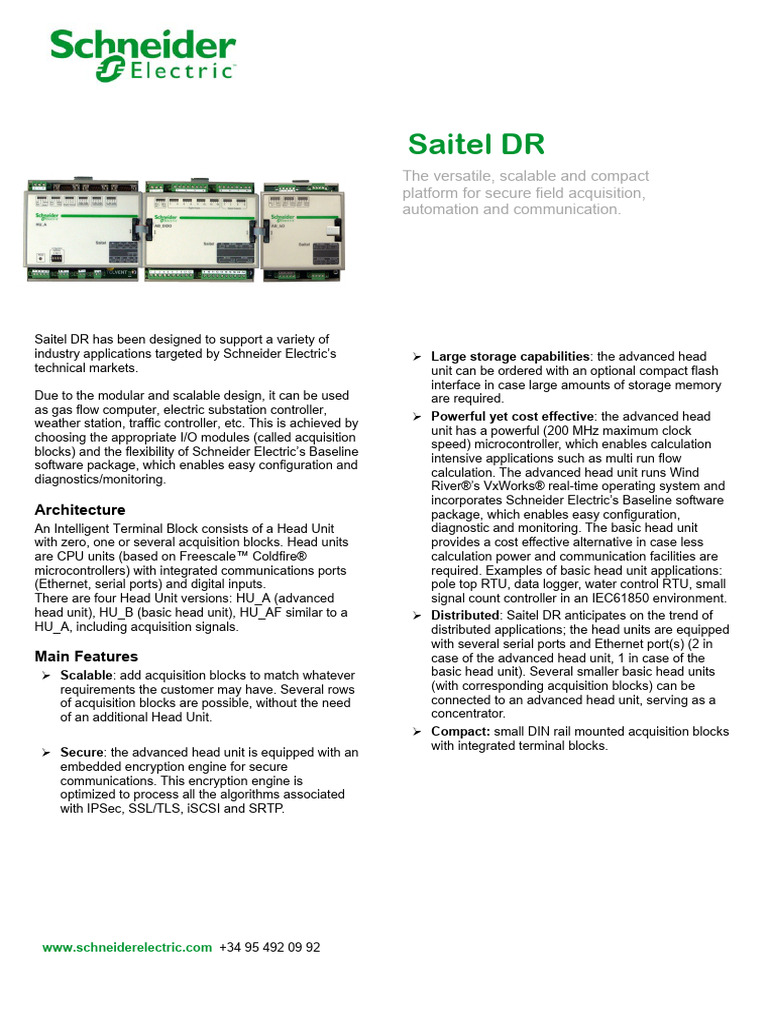 Saitel DR Cutsheet | PDF | Microcontroller | Embedded System