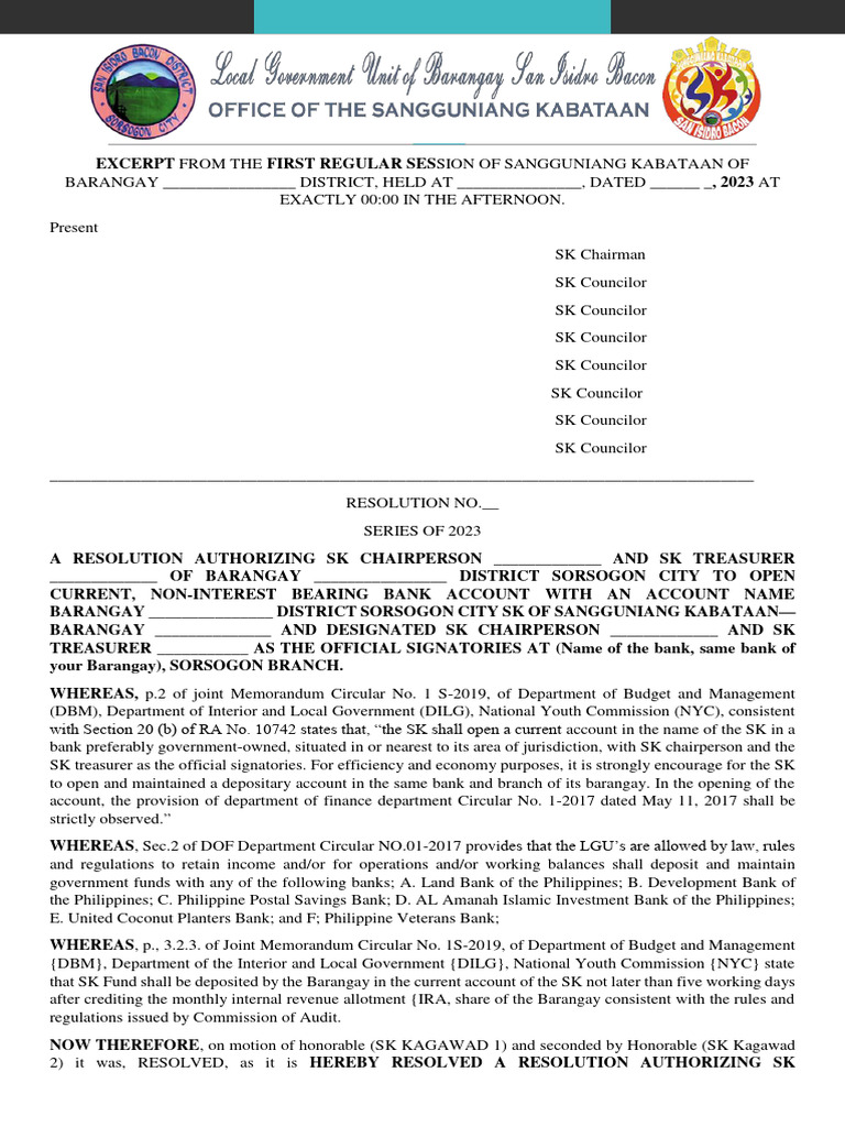 SK Resolution 003 Series2023 1 | PDF | Banks | Government