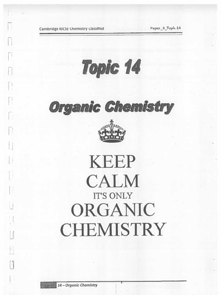 14 - (IGCSE Classified Chemistry 0620 Paper 4) Organic Chemistry | PDF