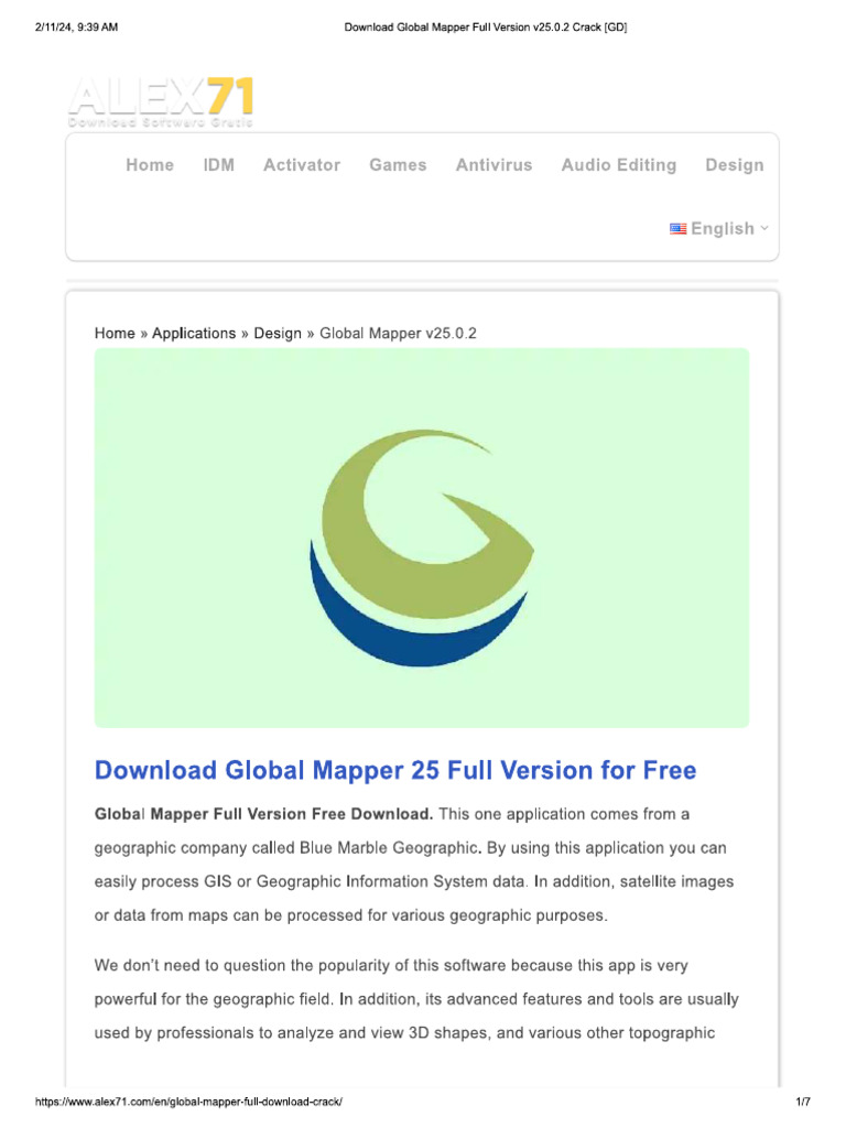 Global Mapper Full Version v25.0.2 Crack (GD) | PDF